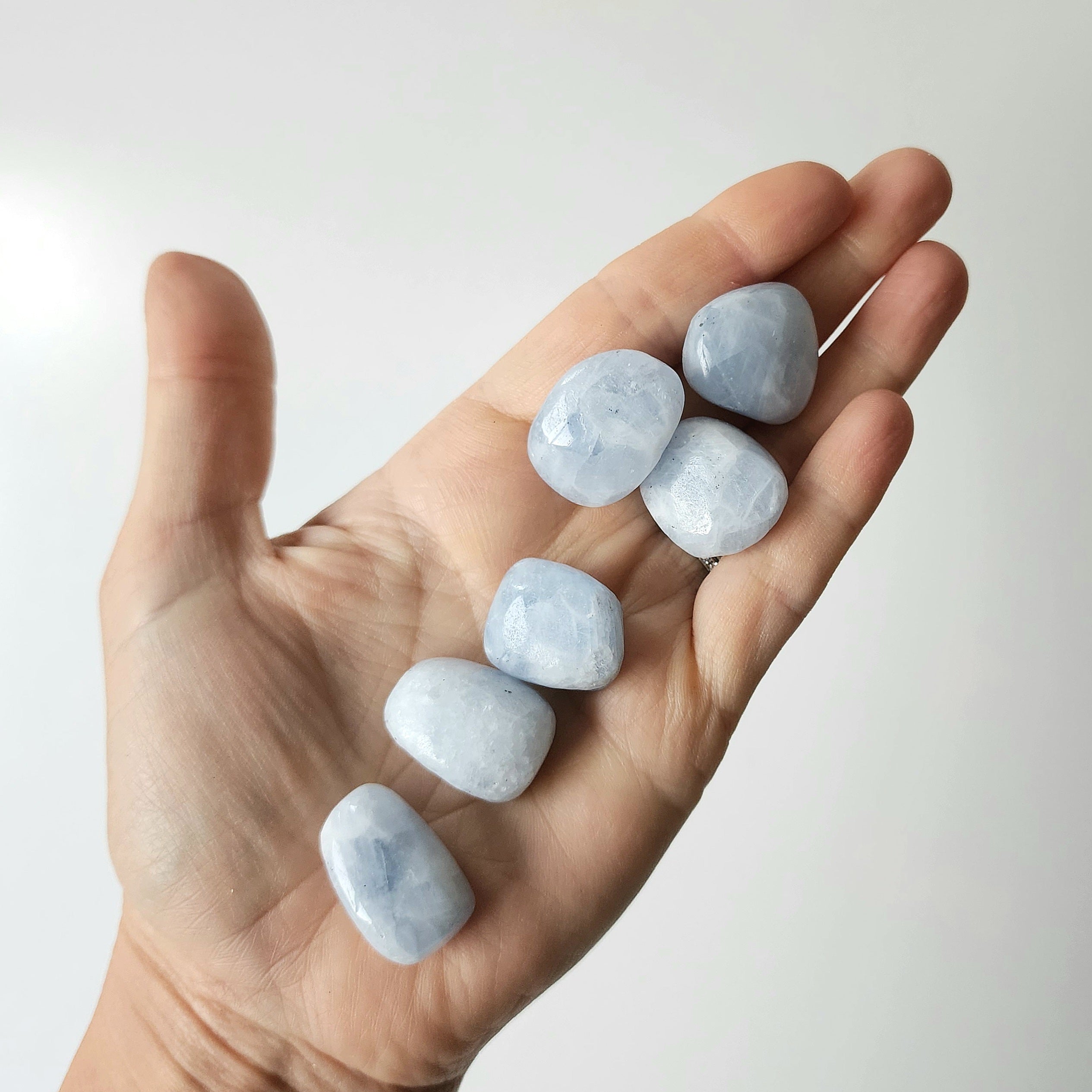 Blue Calcite Crystal Tumbled Stone – Crystals and Me | High Quality ...