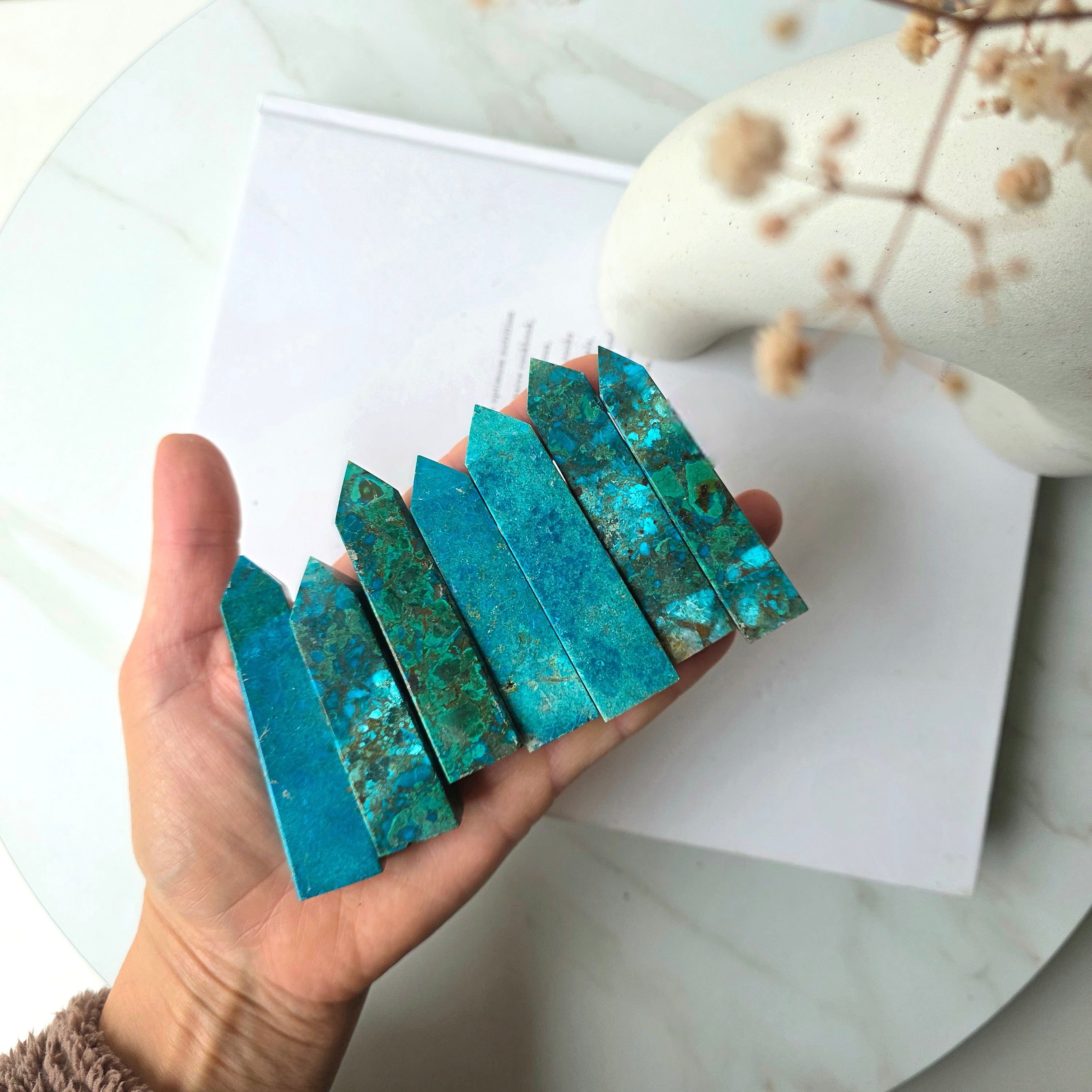 Chrysocolla Crystal Obelisk Tower Mini – Crystals and Me | High Quality ...